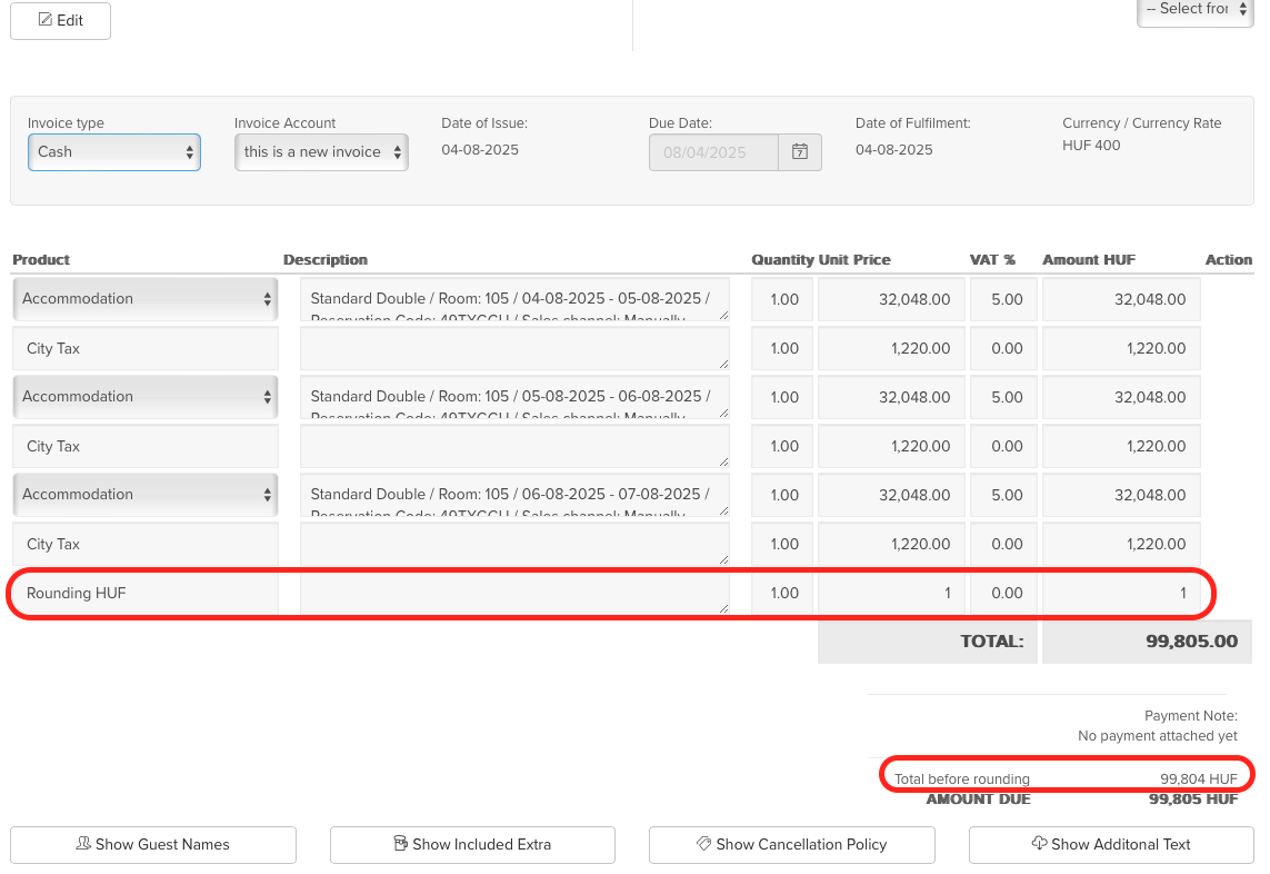 💰 Rounding Rules for Invoices & Payments