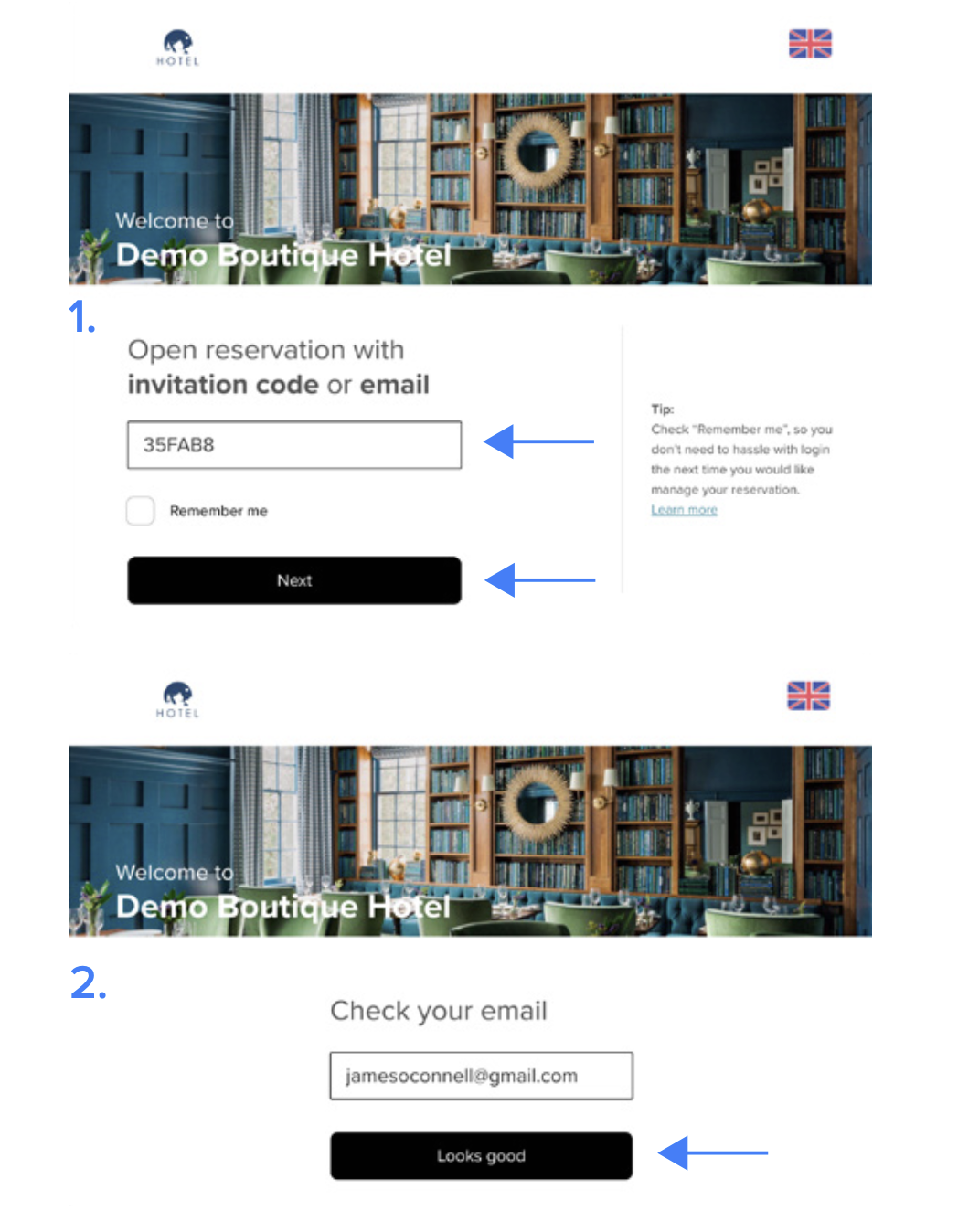 Guest Check-In Guide for the Customer Portal link